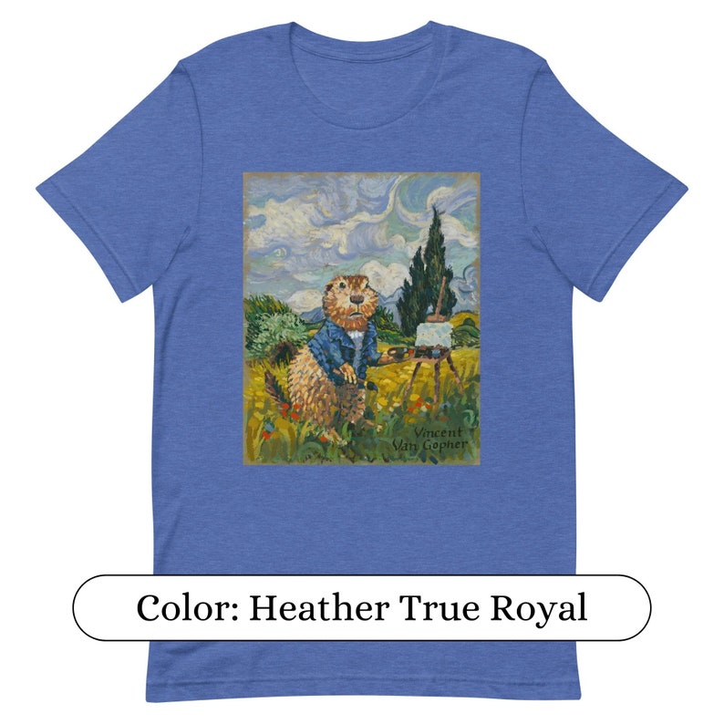 T Shirt Animal Art History Funny Vincent Van Gogh Joke Gift for Teacher Artist Pun Gopher ...