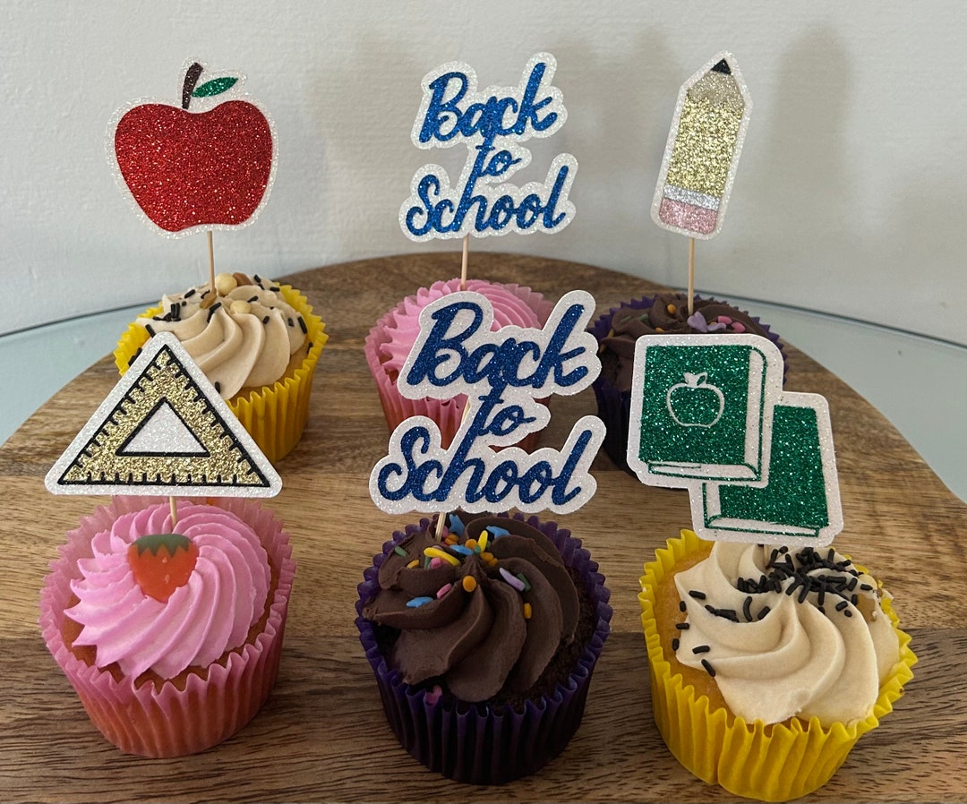 Back to School Cupcake Toppers - Etsy