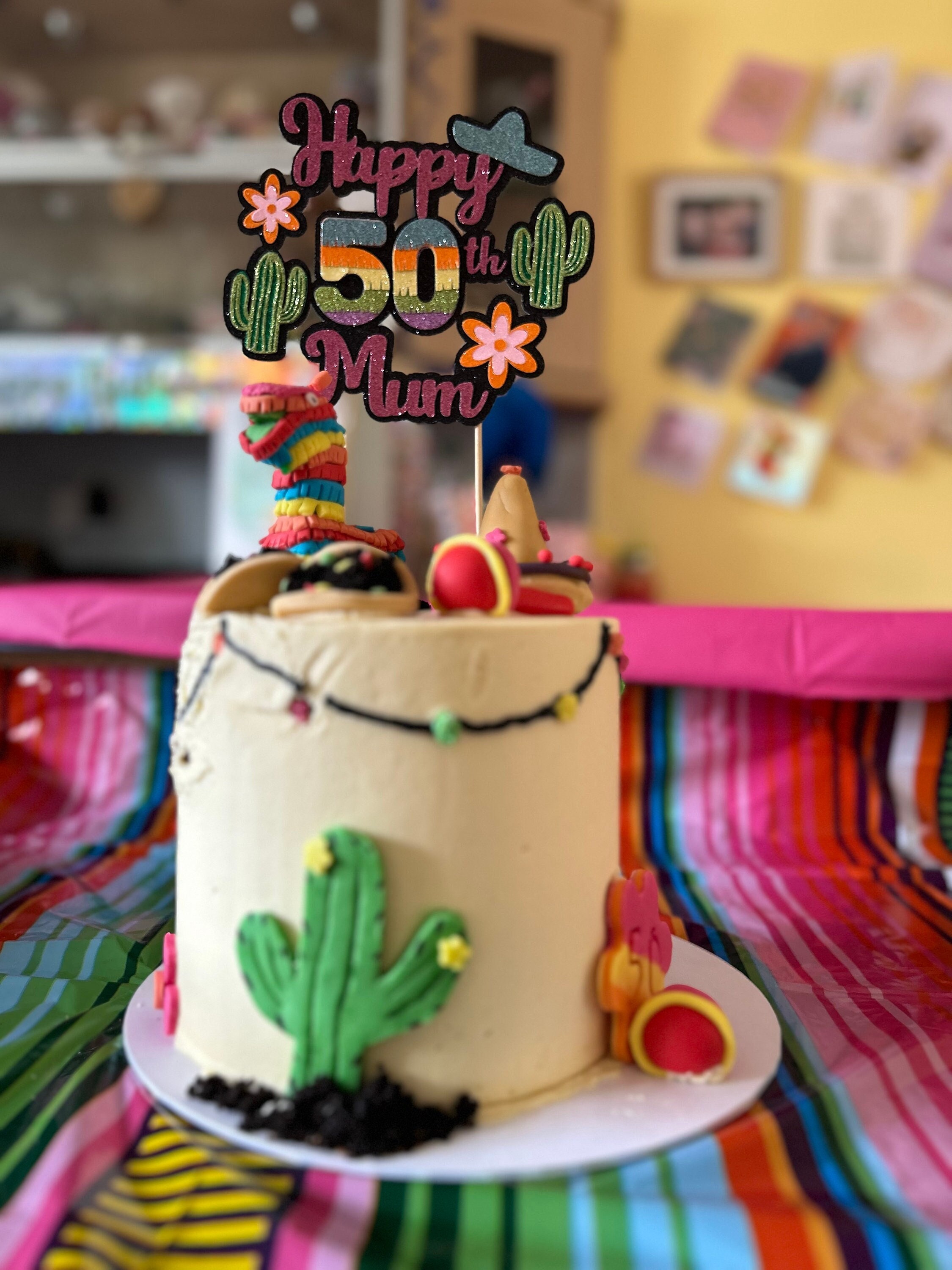 Mexican Theme Cake Topper Custom Name and Age - Etsy