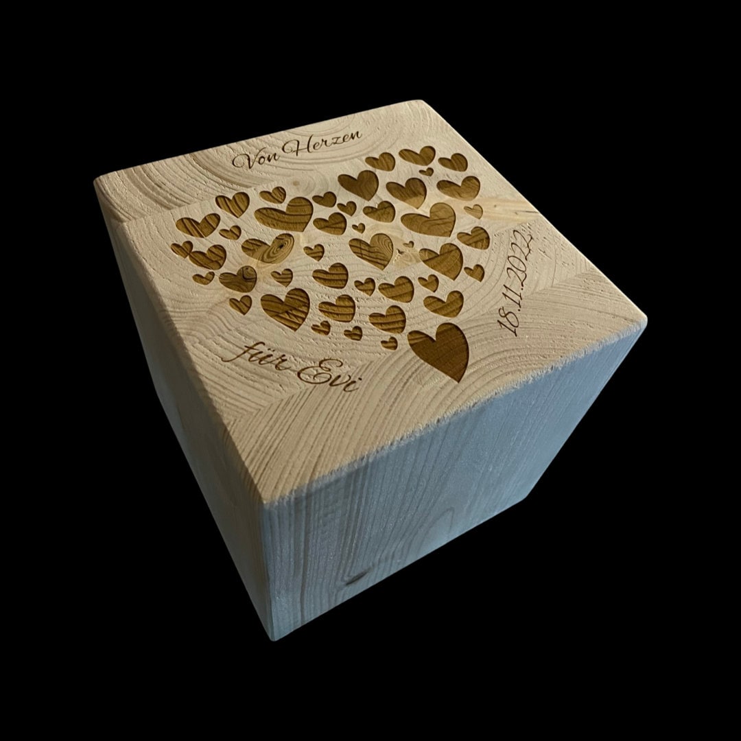 Wooden Money Block WITH CHANGE INSIDE! Selectable Amount! / Wooden ...