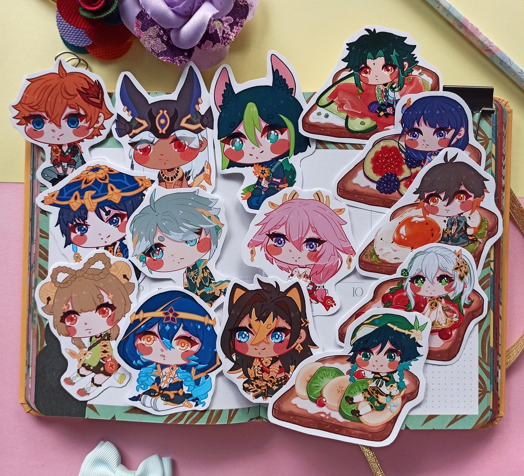 Genshin Toast Sticker Pack / Genshin Chibi Stickers / Glossy Stickers ...