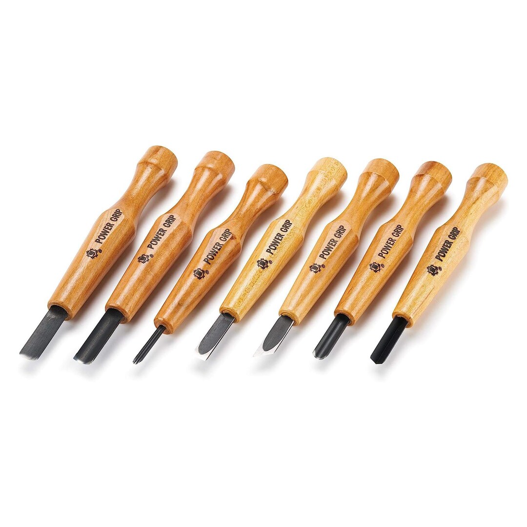 Mikisyo POWER GRIP Wood Carving Chisels & Gouges, 7 Pieces Set, Made in ...