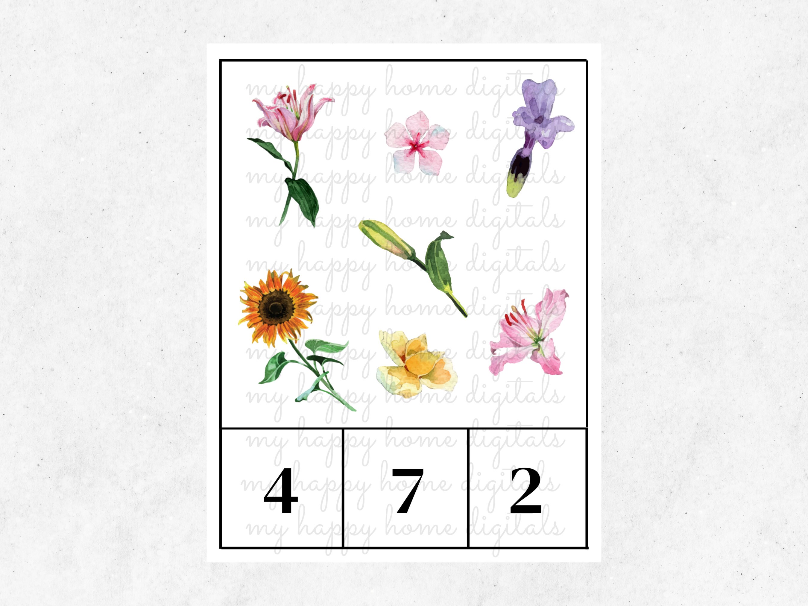 Nature Themed Montessori Counting Cards, Preschool Counting Activity ...