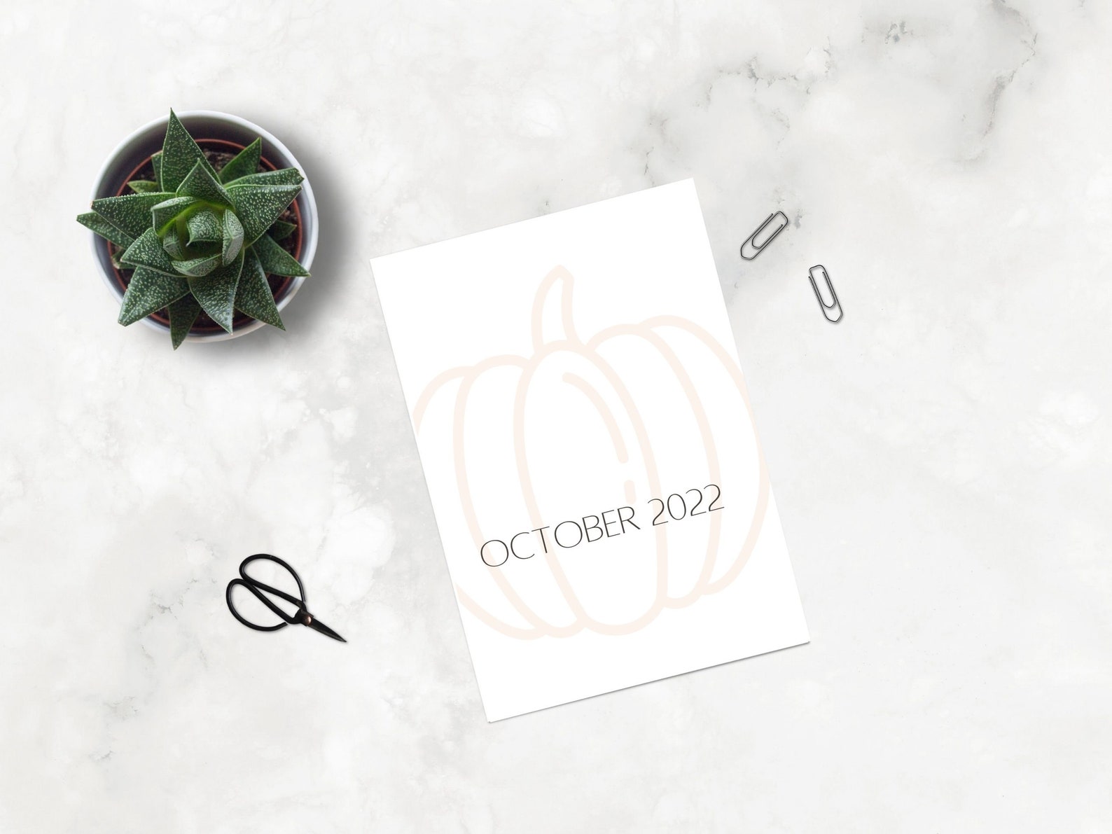 October Minimalist Printable Planner, Halloween Calendar Printable ...