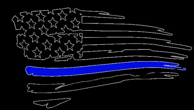 Blue Line Flag Tattered Sticker |police Sticker| |flag Sticker| Decal ...