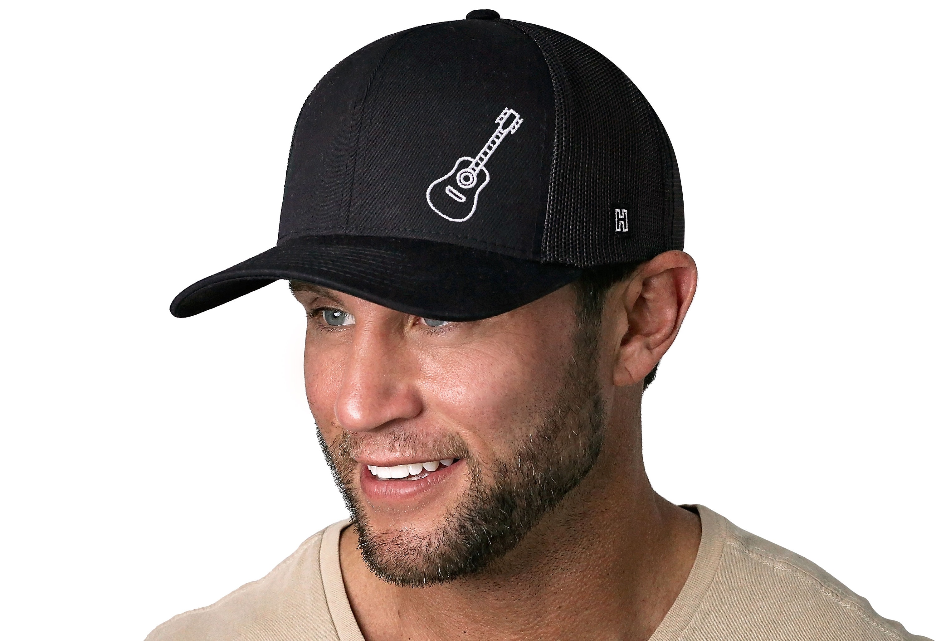 HAKA Acoustic Guitar Embroidered Trucker Hat, Instrument Hat for Men ...
