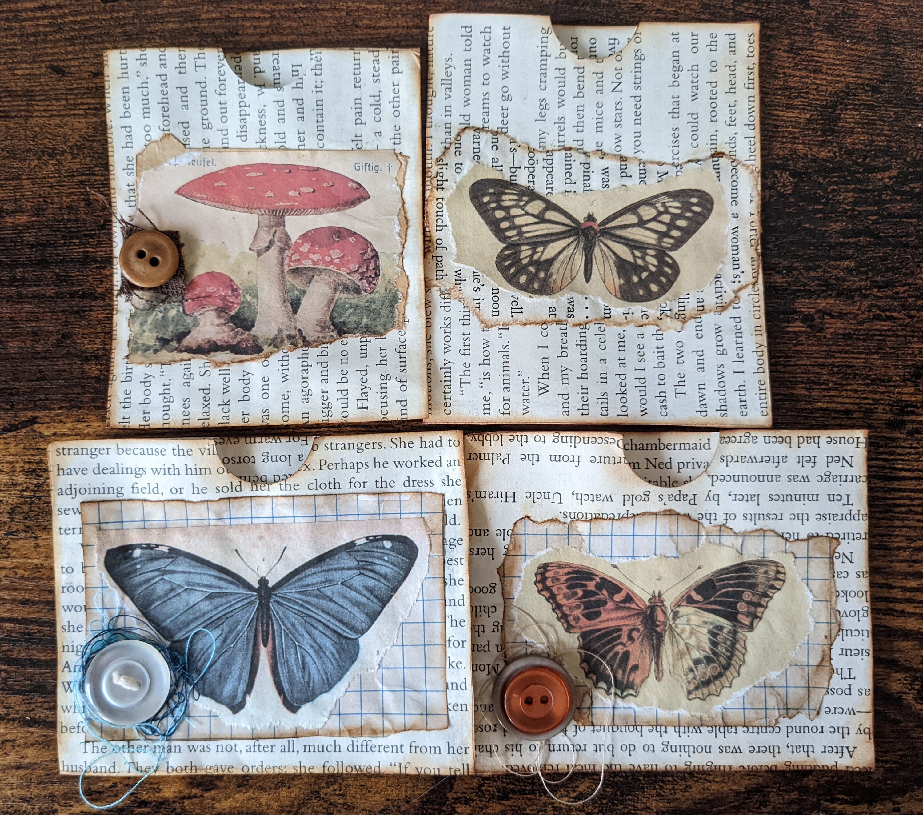 Decorated Book Page Pockets for Junk Journaling - Etsy