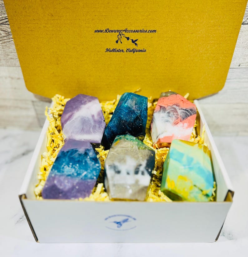 Crystal Gemstone Soap Gift Box Surprise Gem Soap Crystal Soaps Set of 2 ...