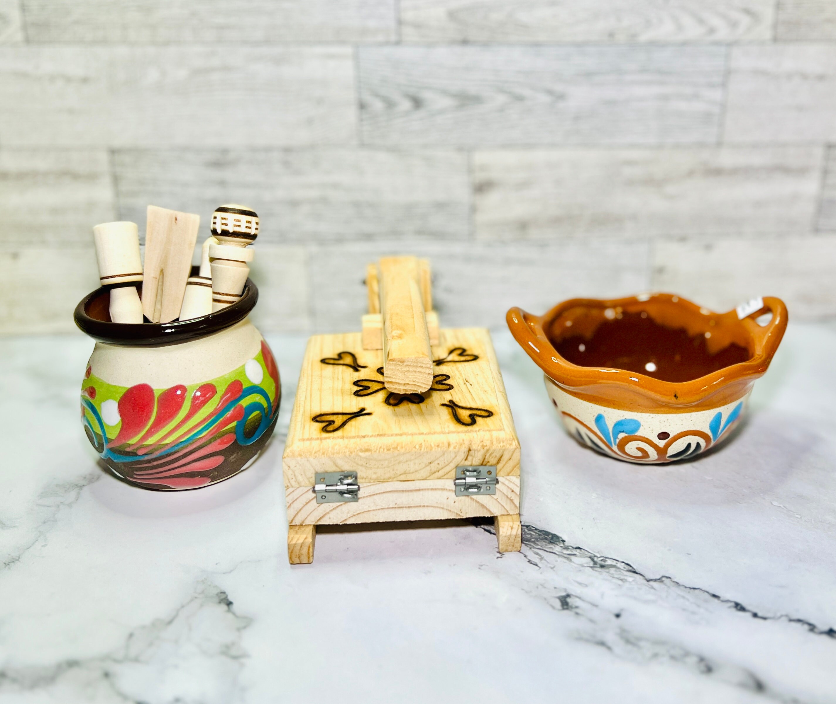 Mini Mexican Kitchen Set Wooden Tortilla Maker Set Kids Size Set 7 ...