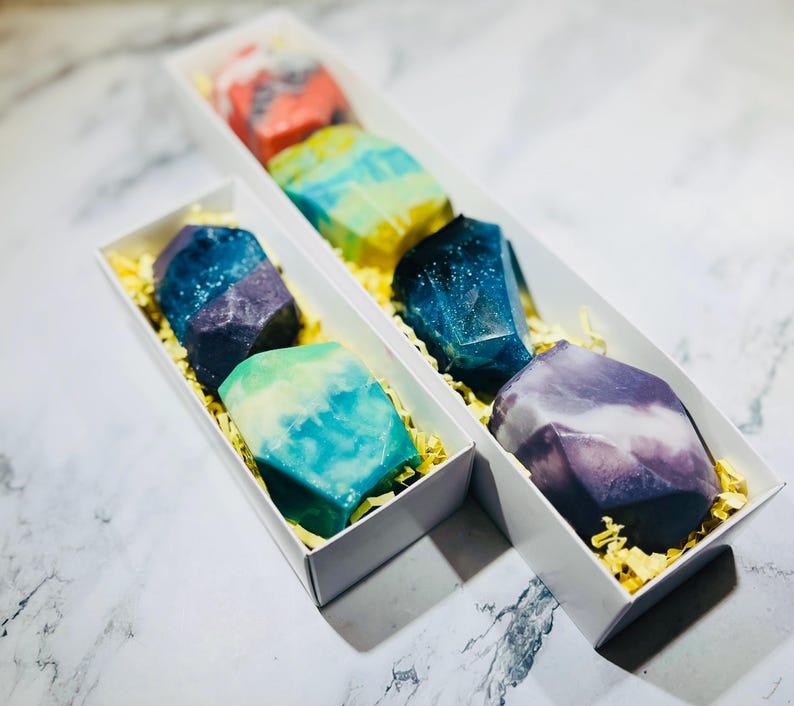 Crystal Gemstone Soap Gift Box Surprise Gem Soap Crystal Soaps Set of 2 ...