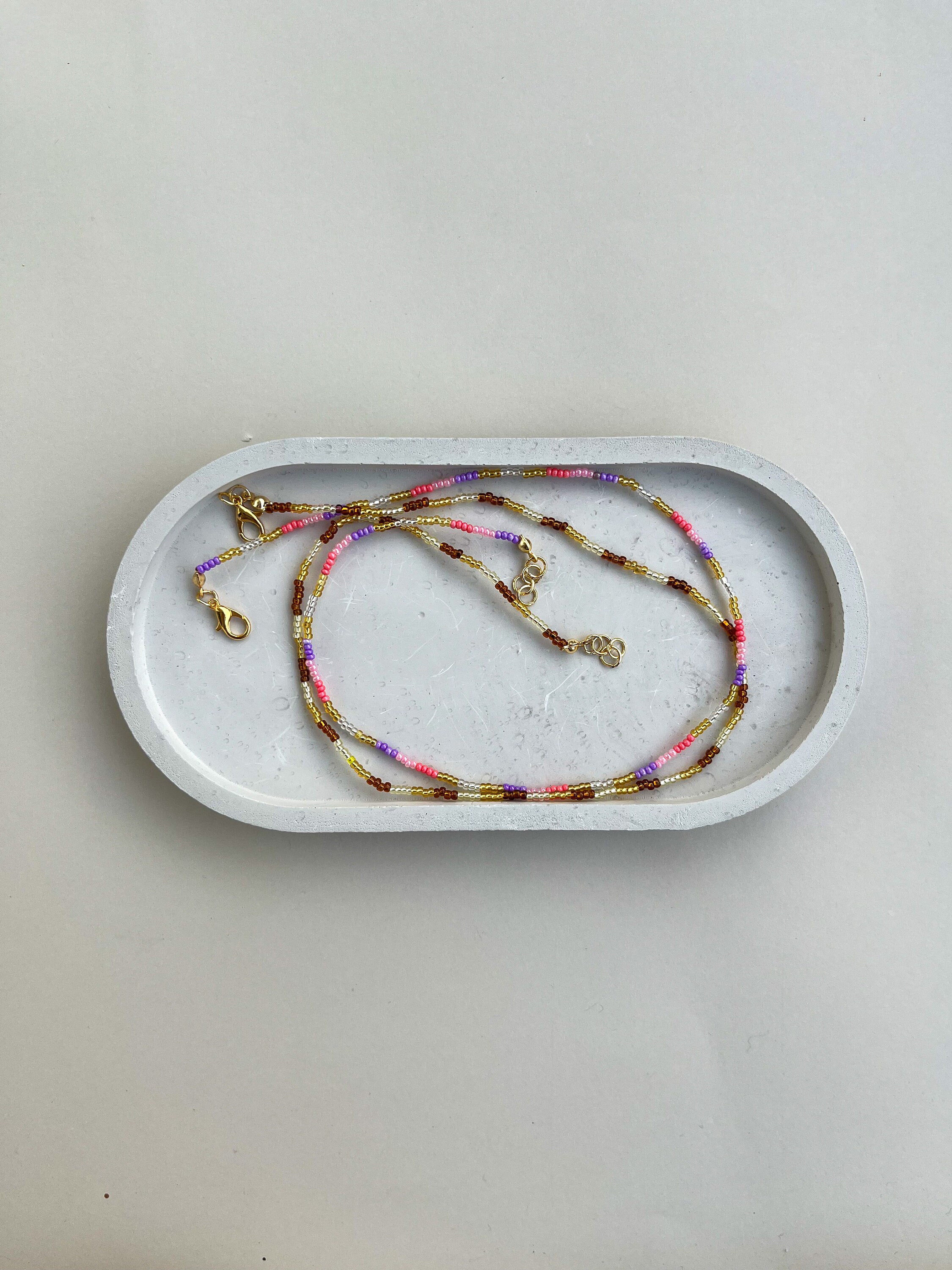 Tiny Bead Necklace for Woman Seed Bead Necklace Handmade Beaded Small ...