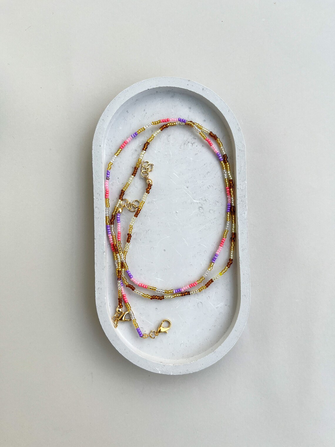 Tiny Bead Necklace for Woman Seed Bead Necklace Handmade Beaded Small ...