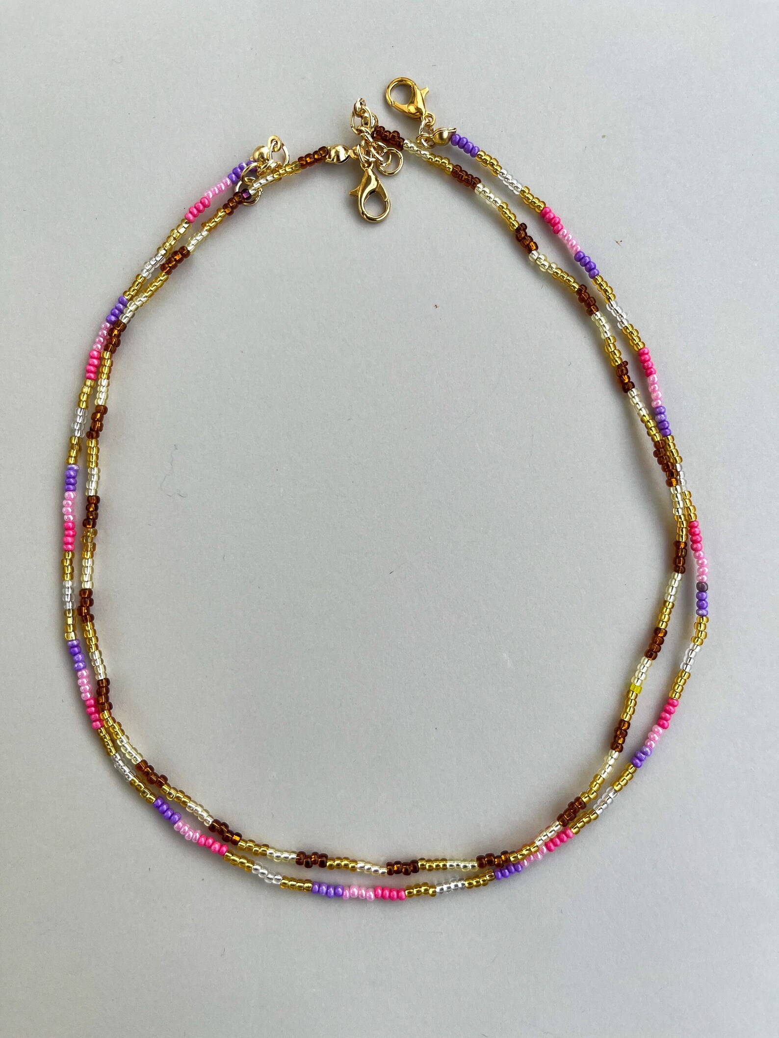 Tiny Bead Necklace for Woman Seed Bead Necklace Handmade Beaded Small ...