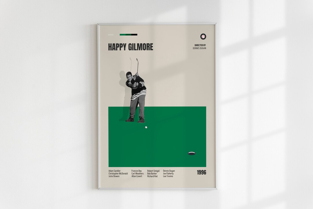 Happy Gilmore Dennis Dugan Minimalist Movie Poster Wall Art - Etsy