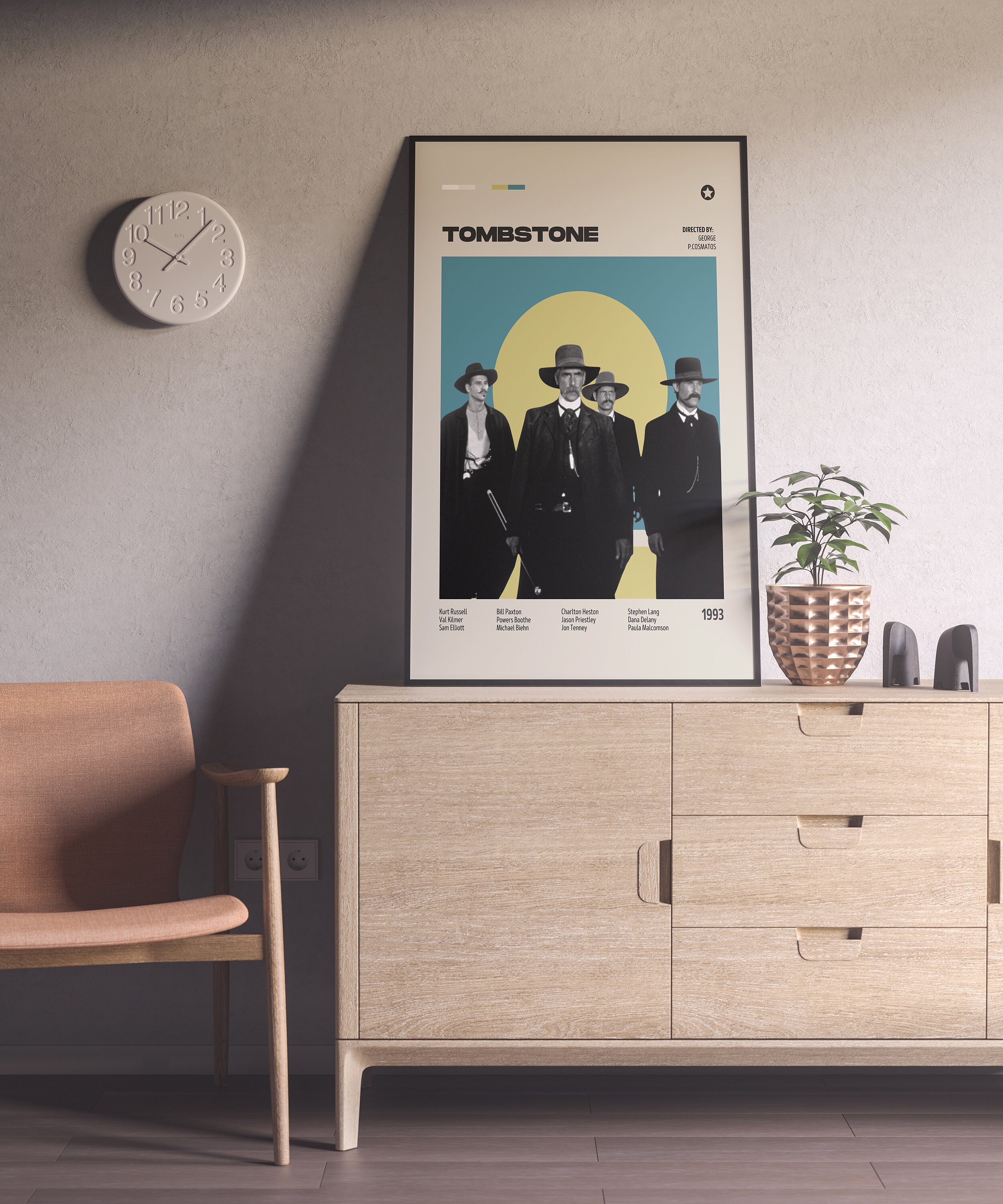 Tombstone Poster, George P. Cosmatos, Minimalist Movie Poster, Wall Art ...