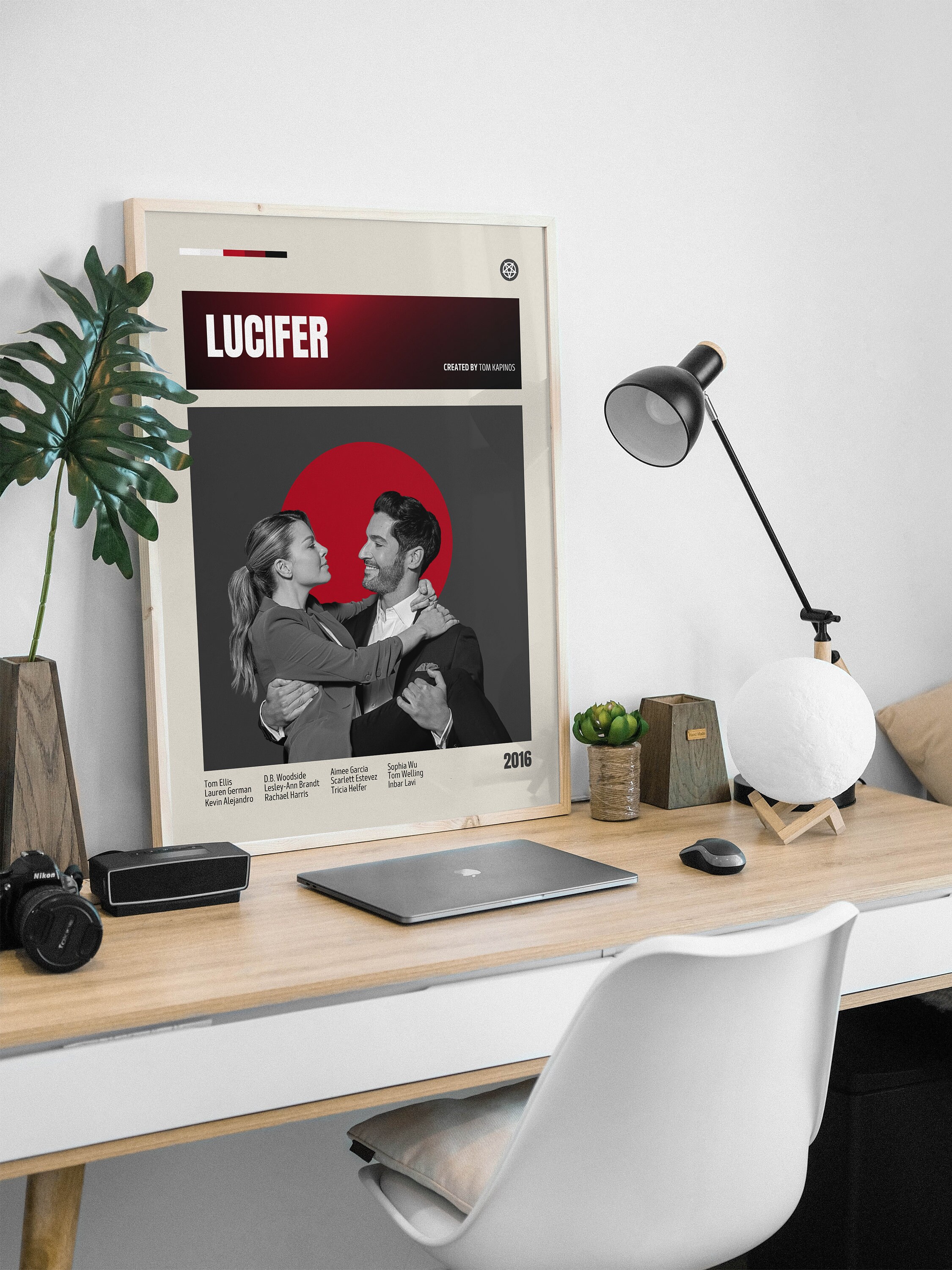 Lucifer Poster, Tom Kapinos, Minimalist Tv Series Poster, Wall Art ...
