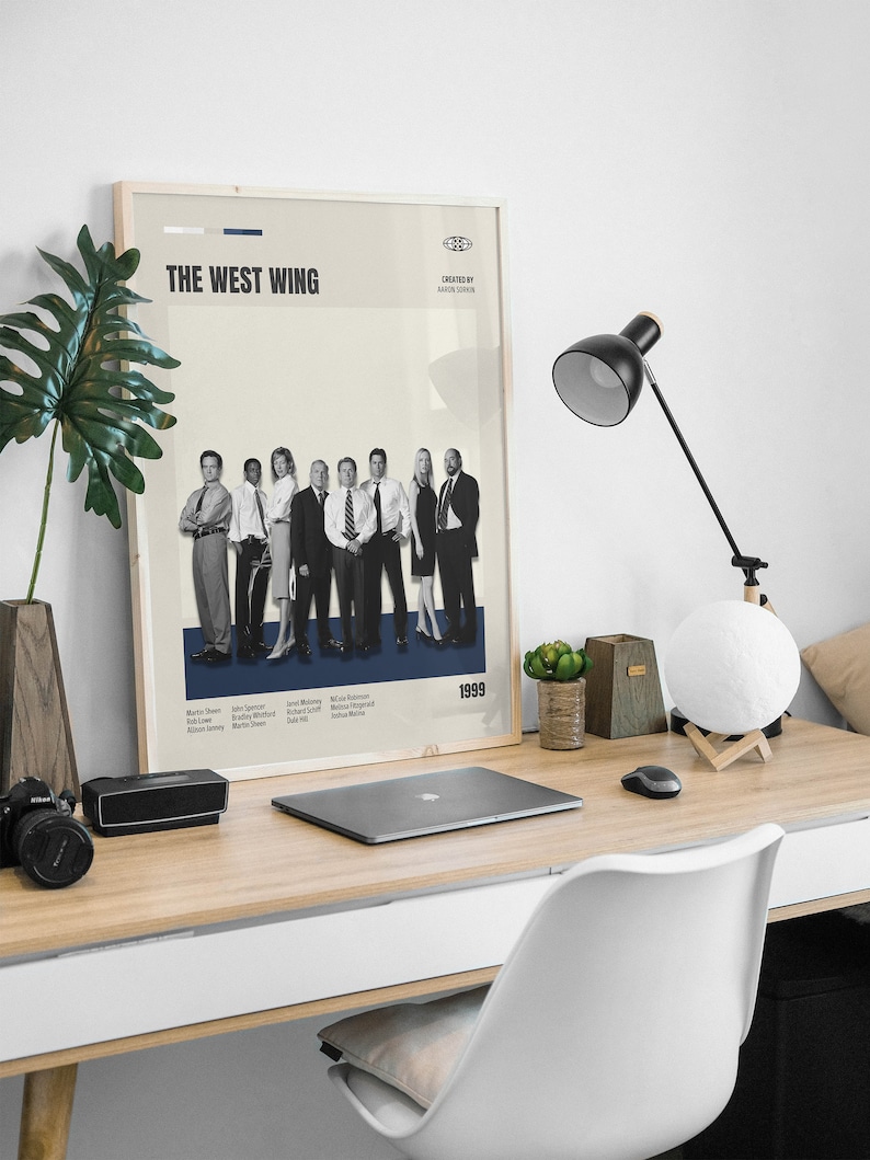 The West Wing Poster, Aaron Sorkin, Retro Tv Series Print, Modern ...