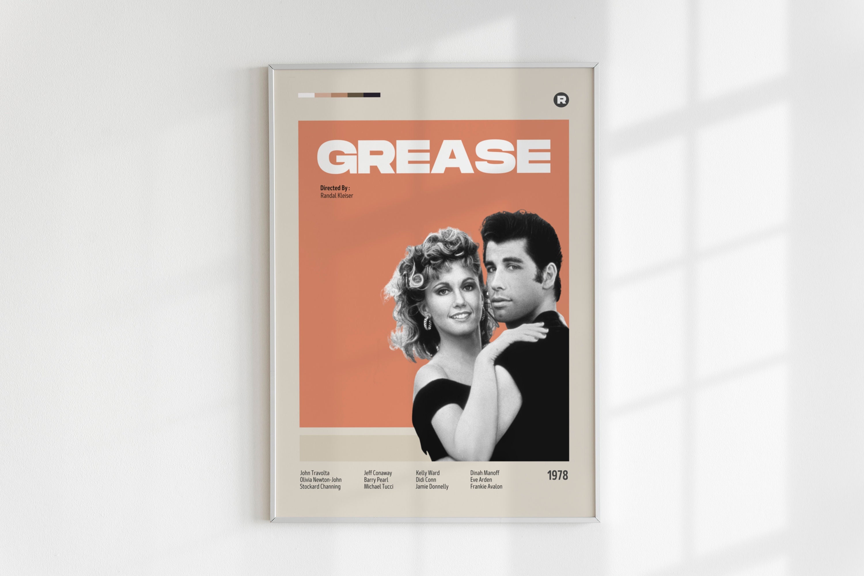 Grease Poster, Randal Kleiser, Minimalist Movie Poster, Wall Art Print ...