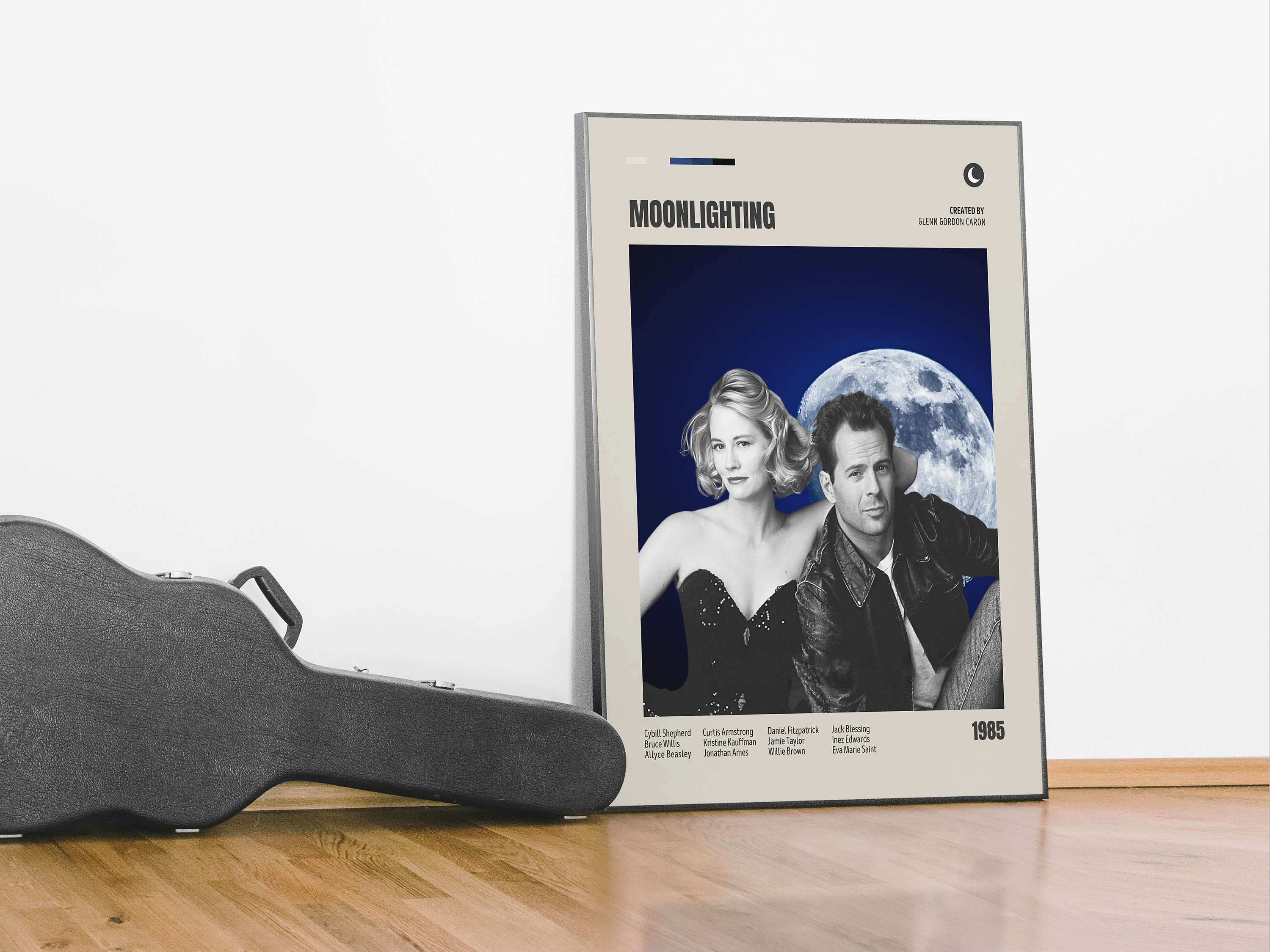 Moonlighting Poster, Glenn Gordon Caron, Minimalist Tv Series Poster ...