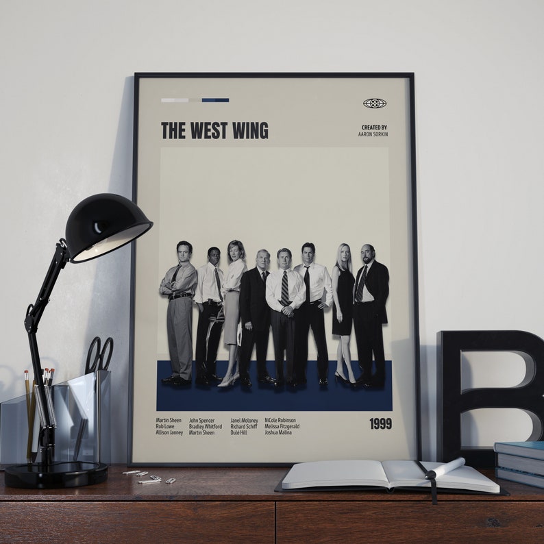 The West Wing Poster, Aaron Sorkin, Retro Tv Series Print, Modern ...