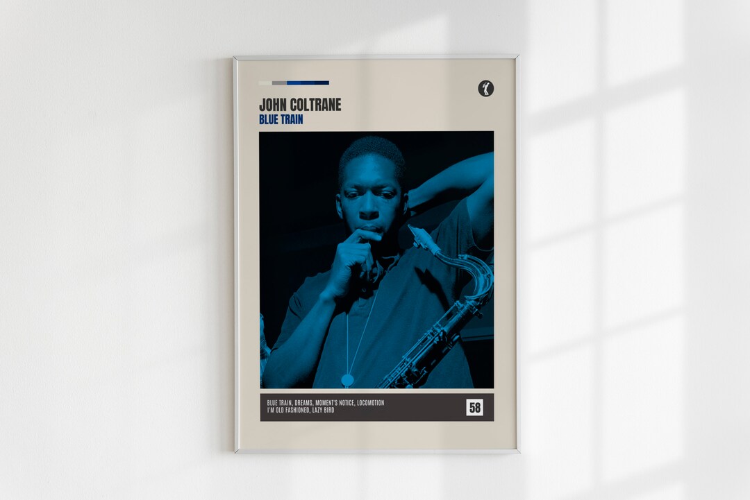John Coltrane, Blue Train, Music Poster, Retro Music Print, Album Cover ...