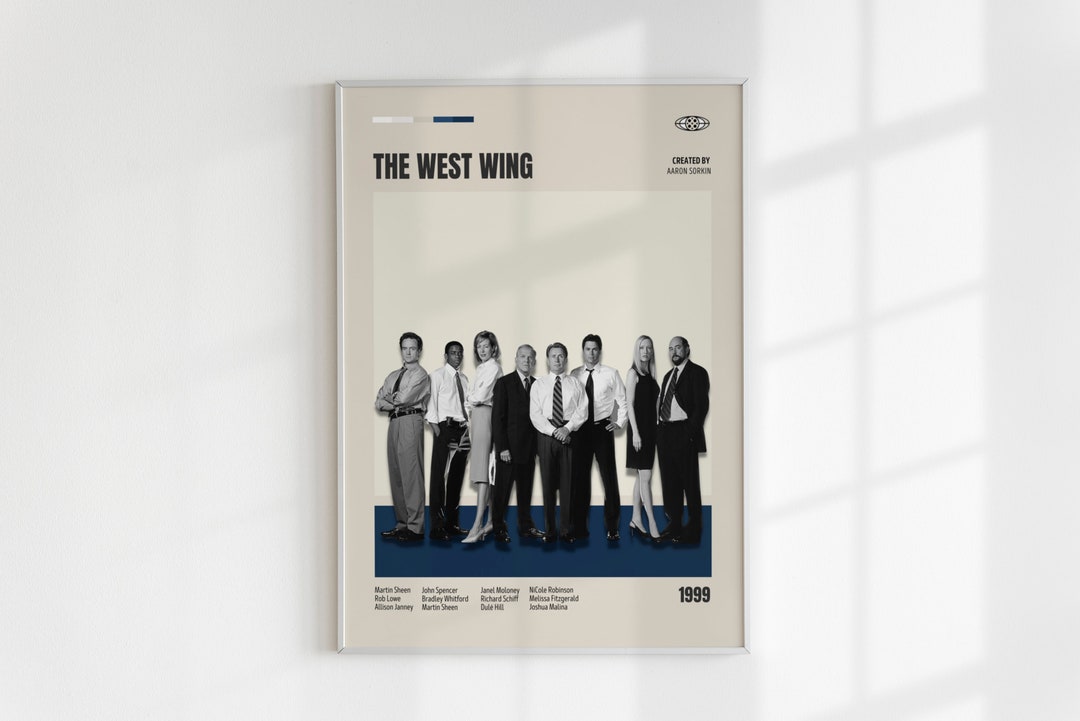 The West Wing Poster, Aaron Sorkin, Retro Tv Series Print, Modern ...
