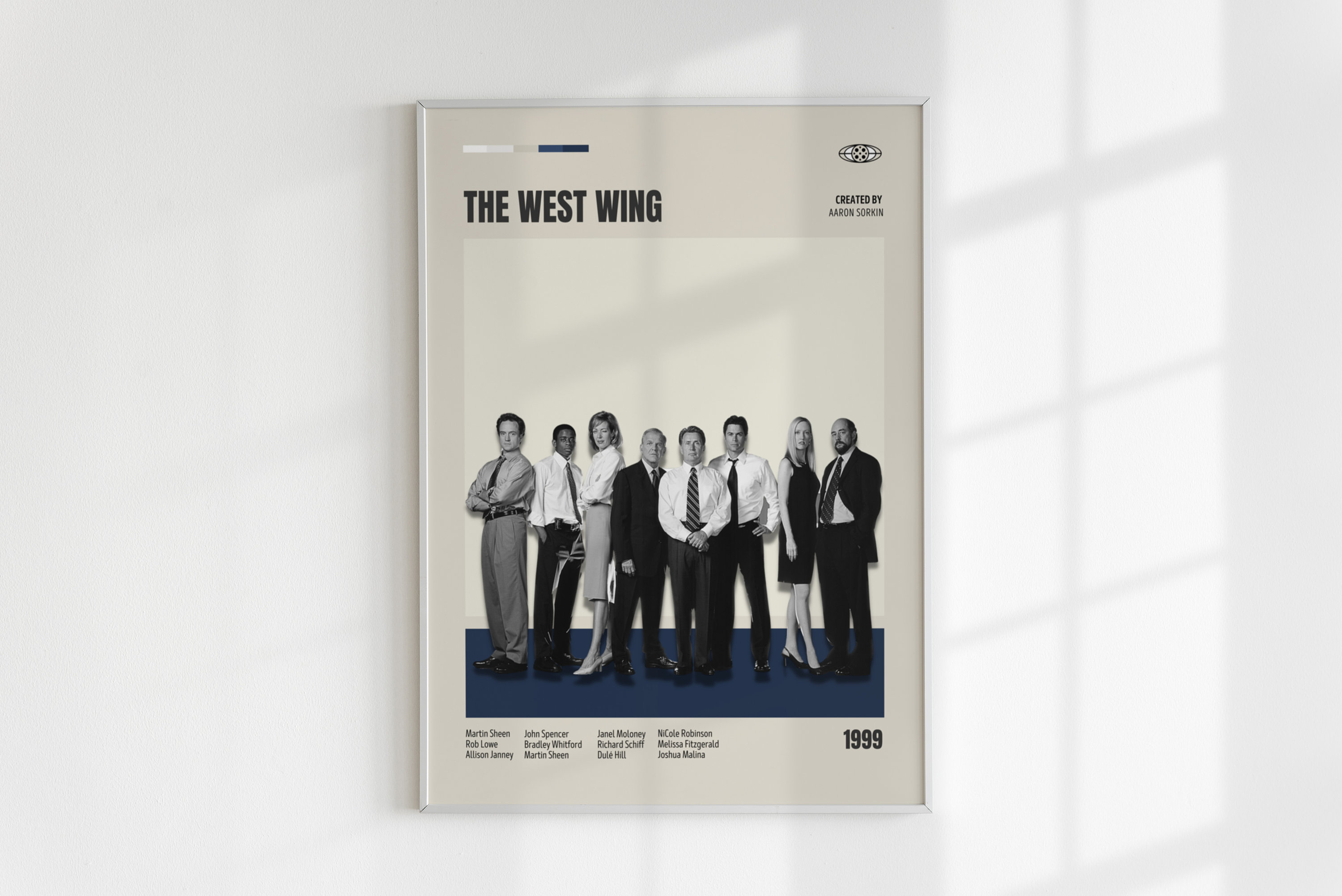 The West Wing Poster, Aaron Sorkin, Retro Tv Series Print, Modern ...