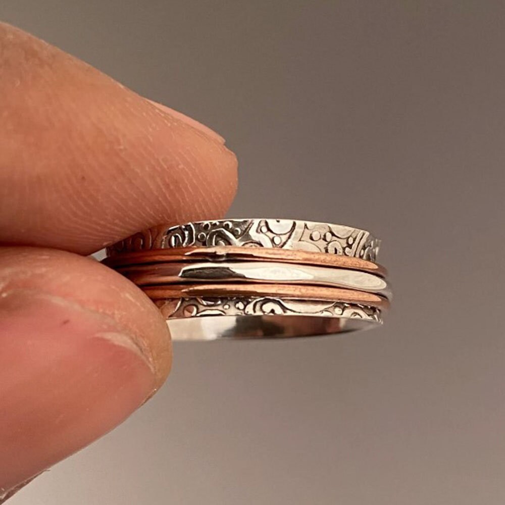 925 Silver Ring, Spinner Silver Ring Handmade Ring for Women, Unique ...