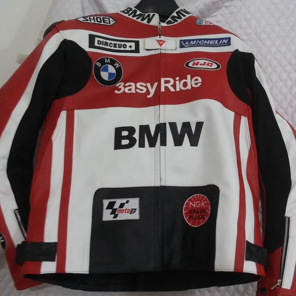 Leather Racing Jacket Bmw - Etsy