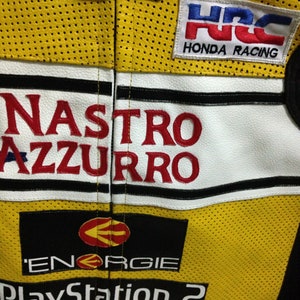 Men Honda Motorbike Leather Racing Jacket Yellow & White Available All ...