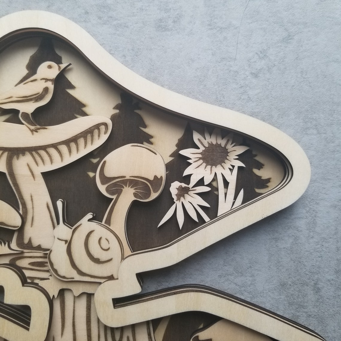 Mushroom 5 Layer Art Piece | SVG Laser Cut Digital Vector File - Etsy