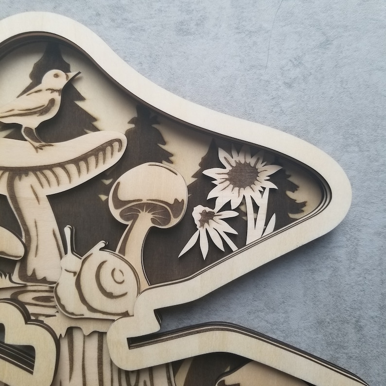 Mushroom 5 Layer Art Piece | SVG Laser Cut Digital Vector File - Etsy