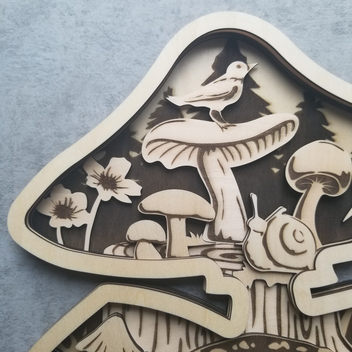 Mushroom 5 Layer Art Piece | SVG Laser Cut Digital Vector File - Etsy