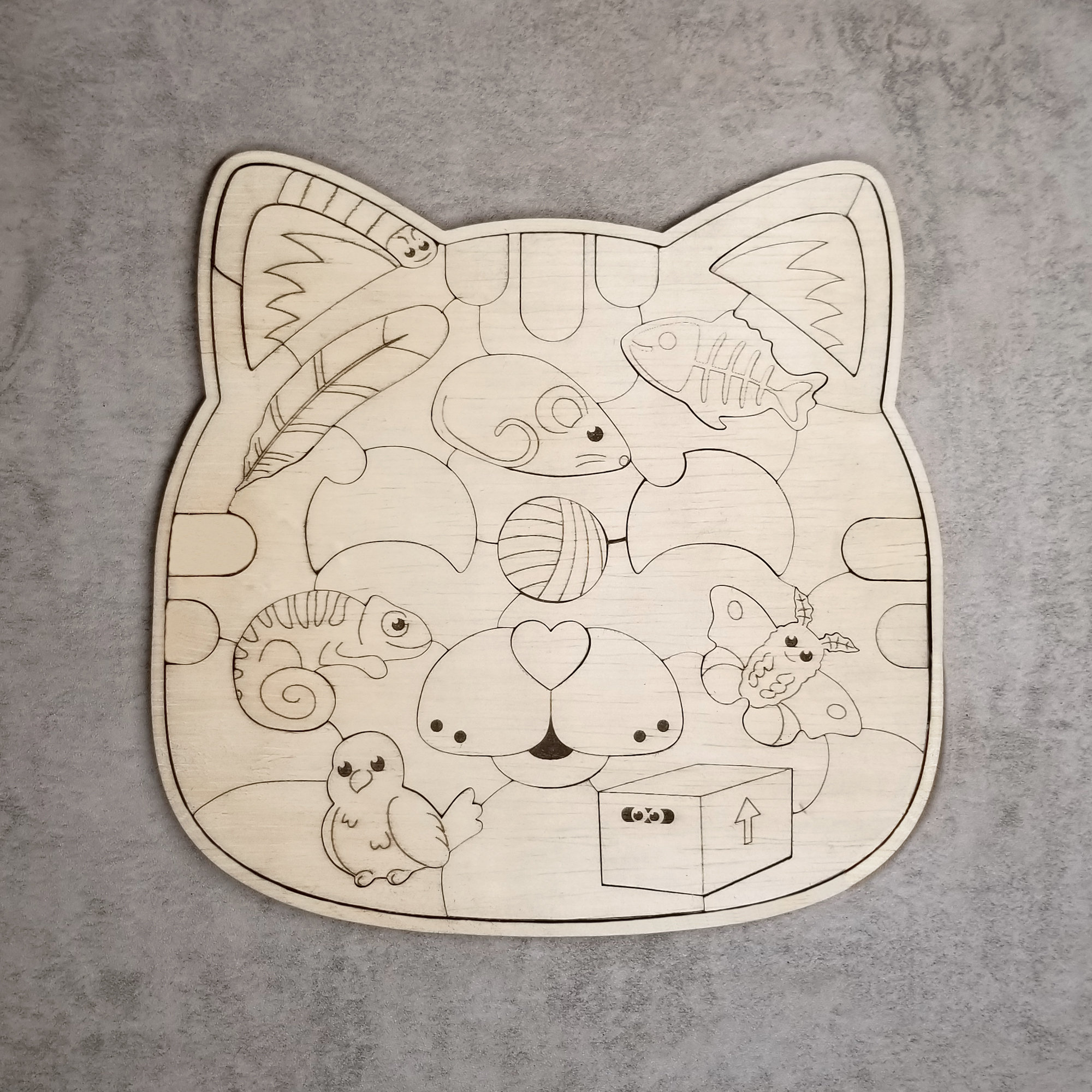 Cat Puzzle SVG Laser Cut Digital File | 2 Layers - Etsy