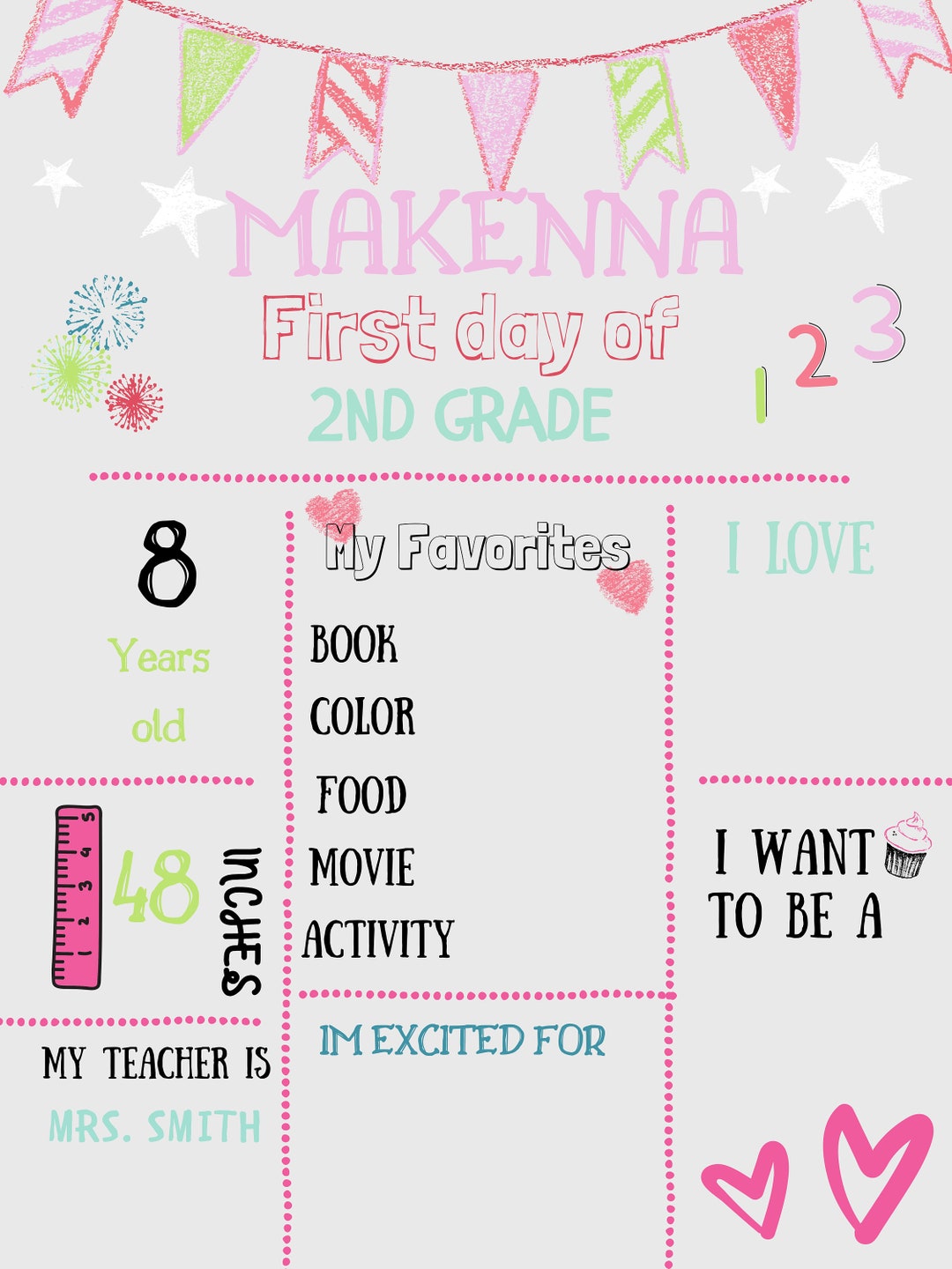 Editable Pink First Day of School Chalkboard Sign, Reusable First Day ...