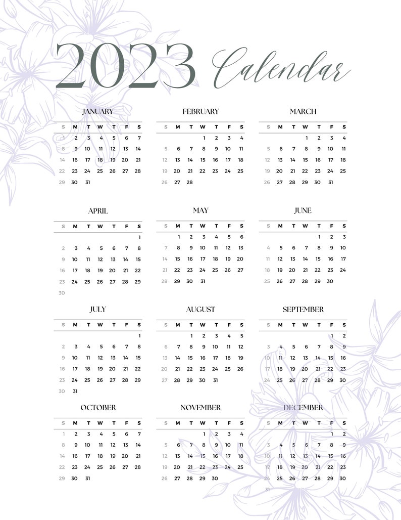 2023 Planner Printable, Monthly Planner, Planner Inserts, Letter ...