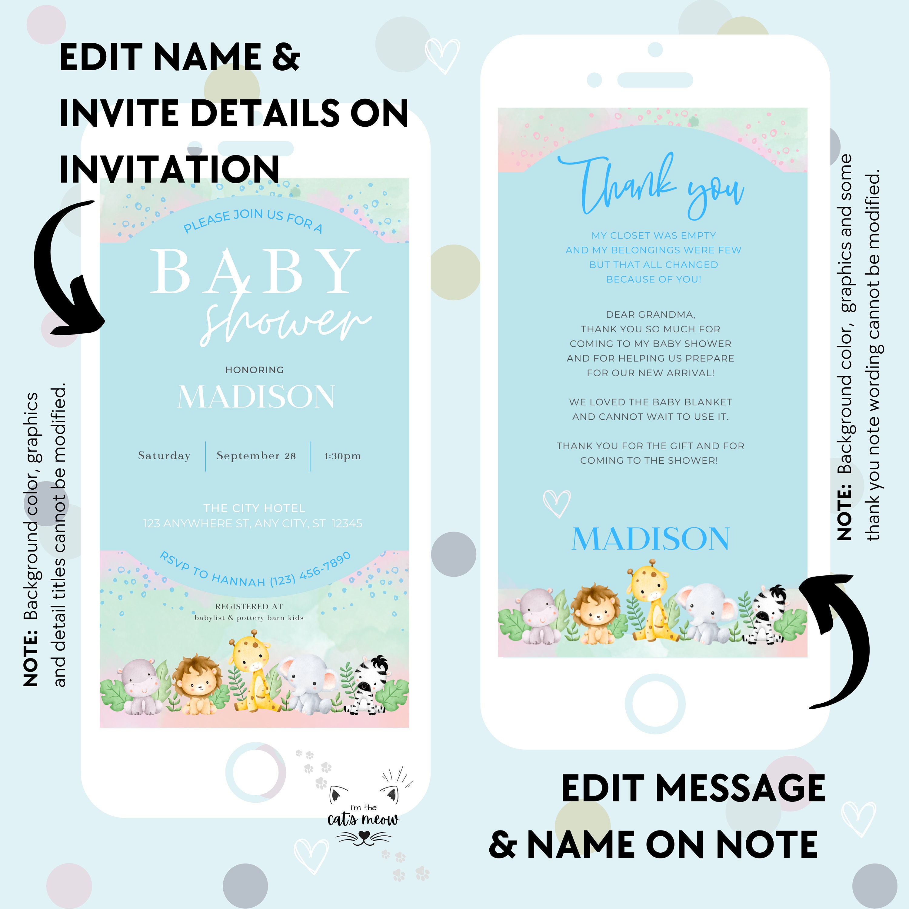 DIGITAL Invitation, Baby Shower Invitation, It's a Boy, Editable ...