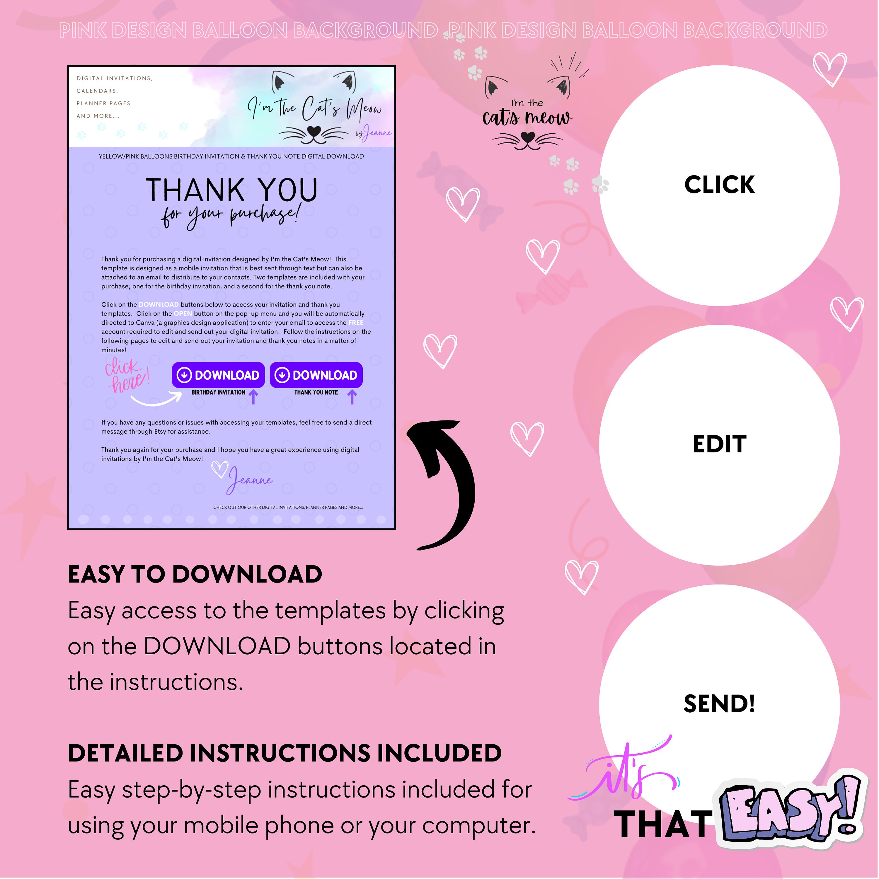 DIGITAL Invitation / Pink Phone Invite / Teen Birthday Invitation ...