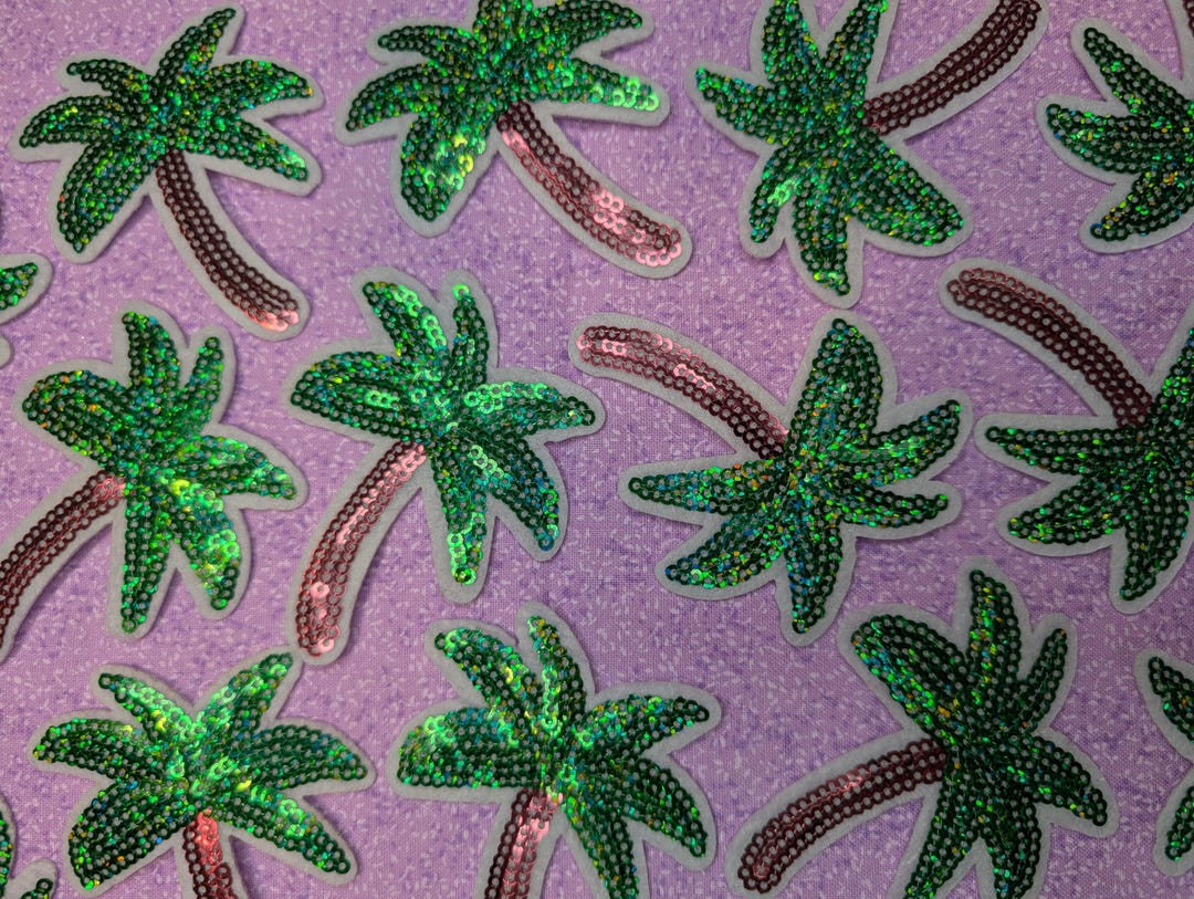 Palm Tree Sequin Iron-on Patch (set of 10) - Etsy