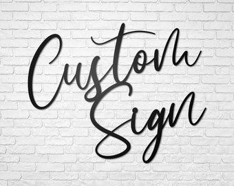 Custom Metal Cursive Sign - Etsy