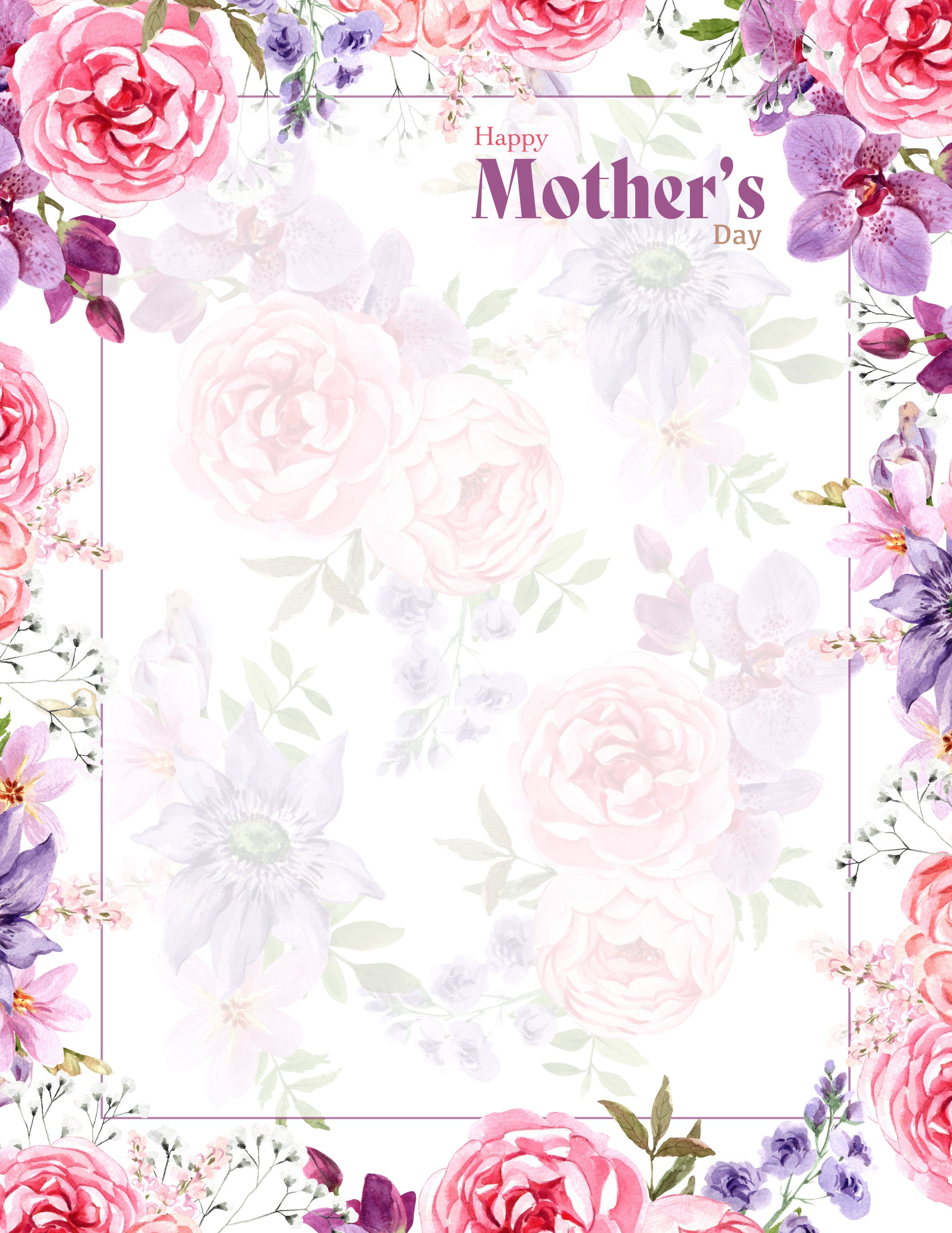 Mother's Day Stationary, Note, Card, Letter, Digital, Downloadable ...