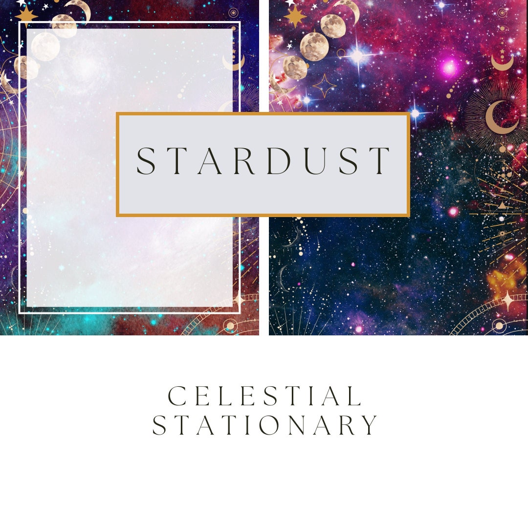 Stardust Celestial Downloadable Digital Printable Stationary, Wedding Vows, Proposal, Engagement ...