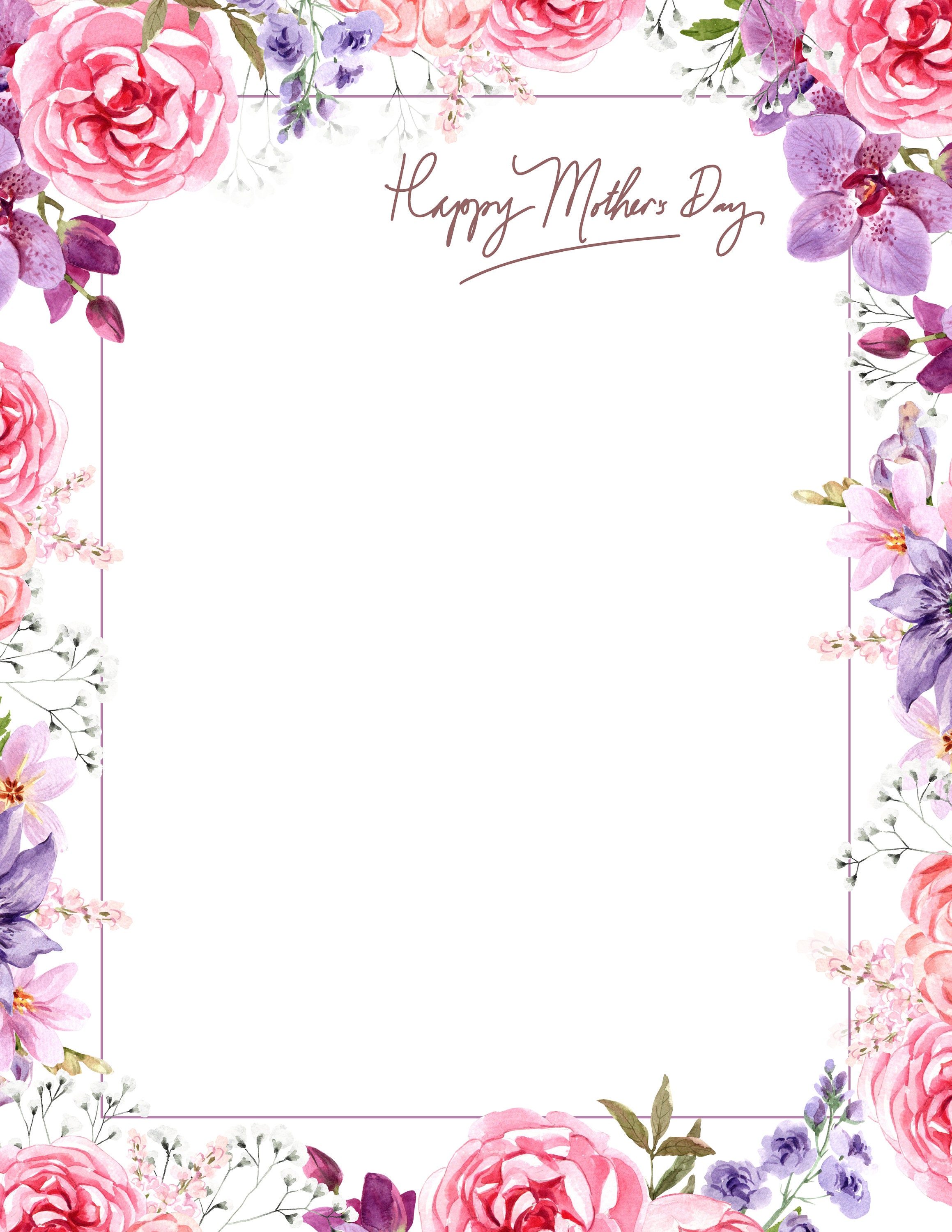 Mother's Day Stationary, Note, Card, Letter, Digital, Downloadable ...
