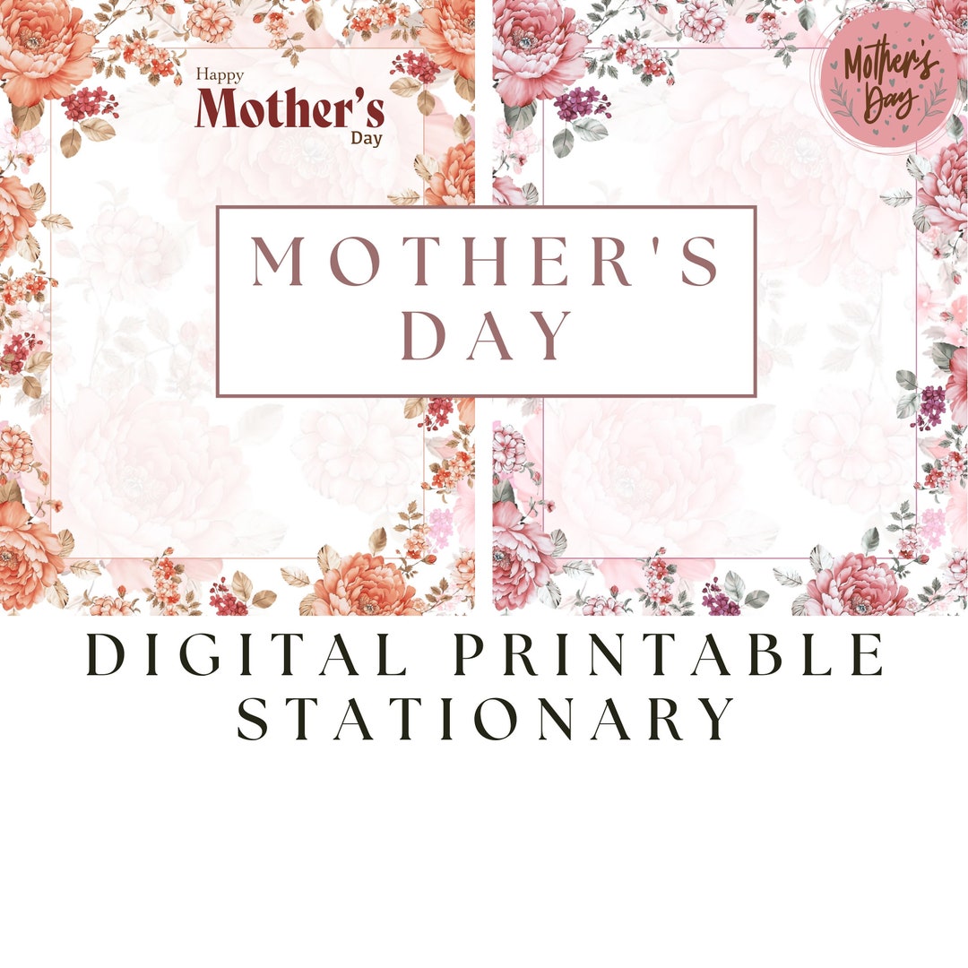 Mother's Day Stationary, Note, Card, Letter, Digital, Downloadable ...