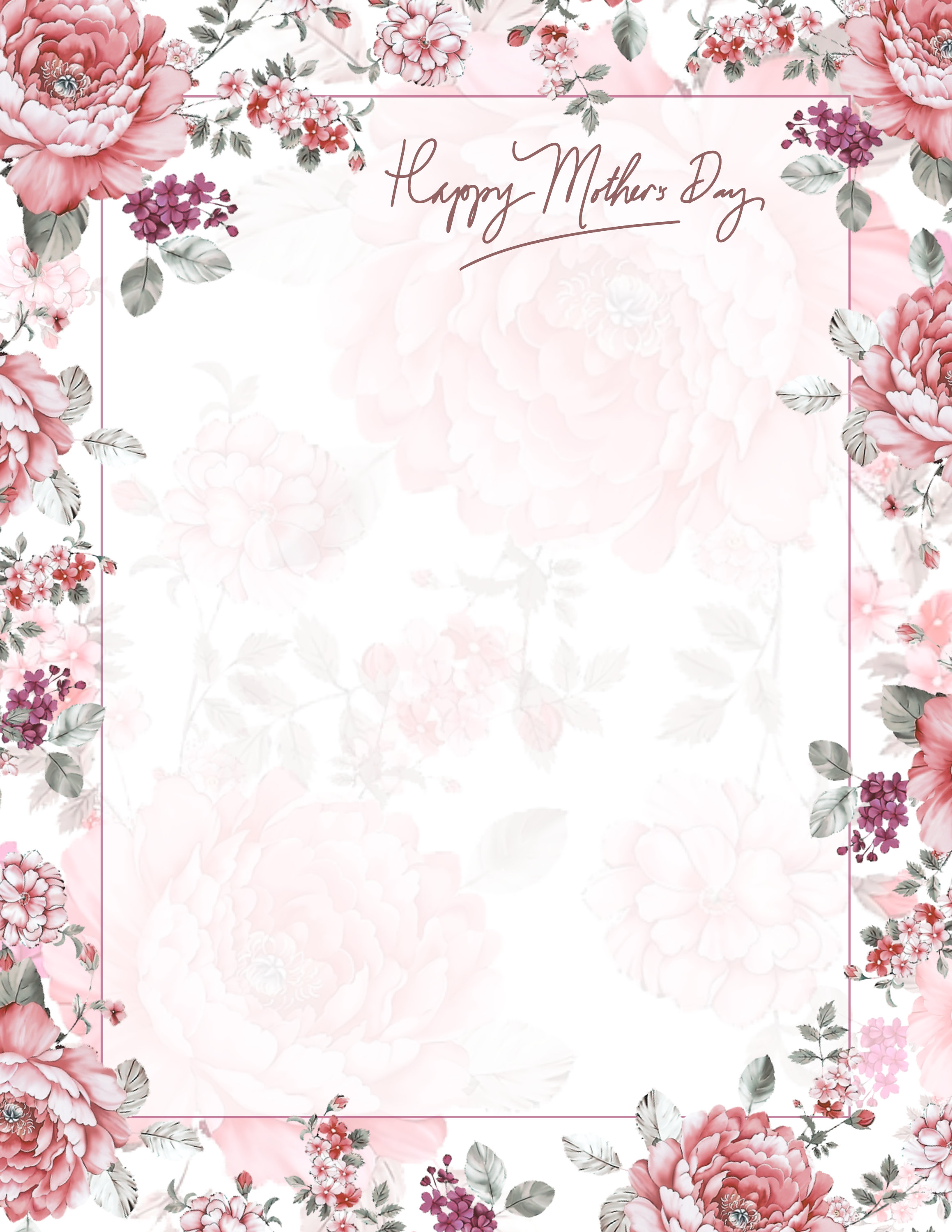 Mother's Day Stationary, Note, Card, Letter, Digital, Downloadable ...