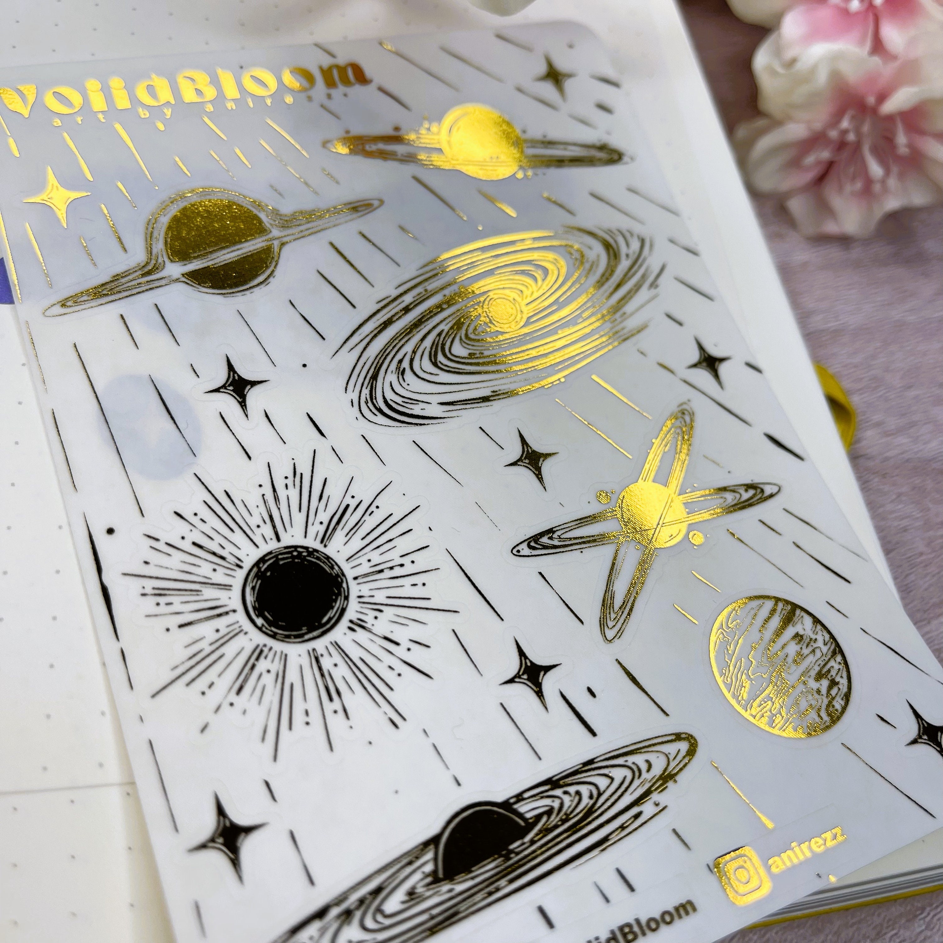Celestial Gold Foil Sticker Sheets Stickers for Journals - Etsy