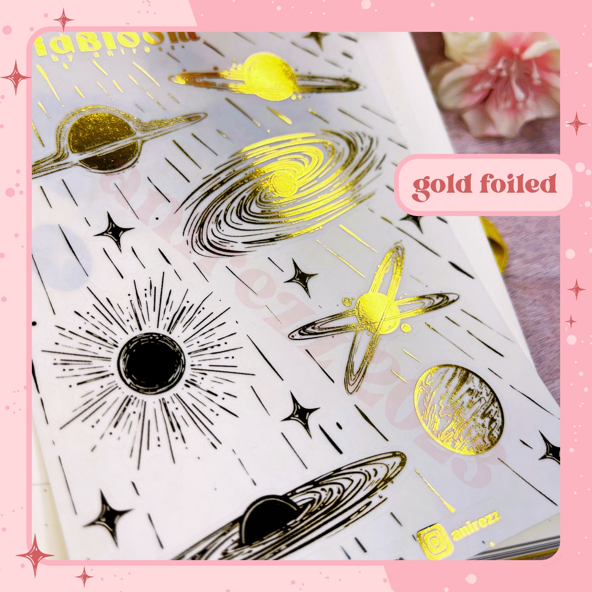 Celestial Gold Foil Sticker Sheets Stickers for Journals, Planners ...