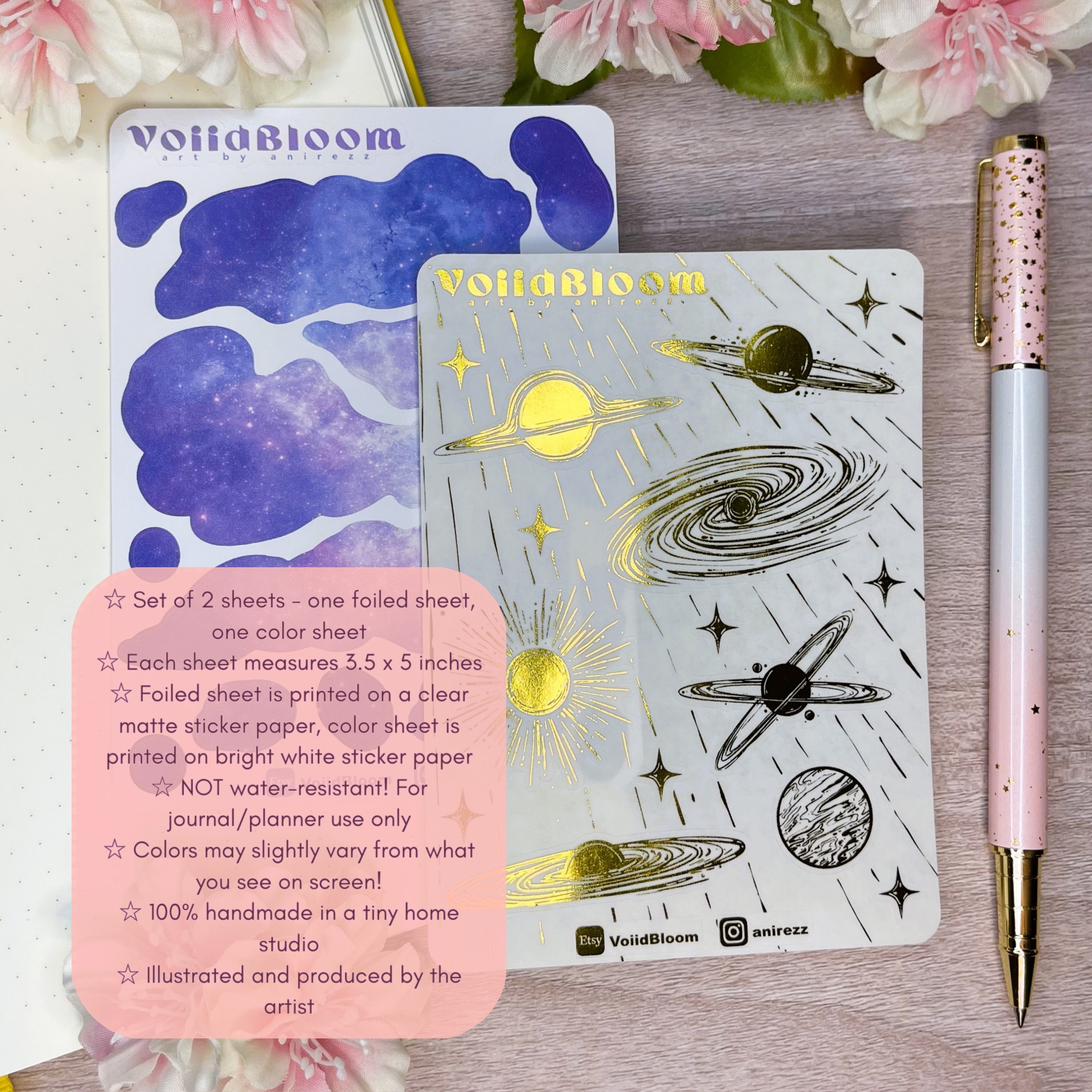Celestial Gold Foil Sticker Sheets Stickers for Journals - Etsy