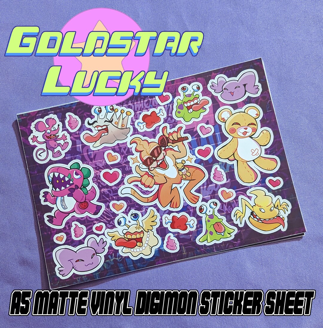 Digimon - Poop Digimon | A5 Sticker Sheet - Etsy