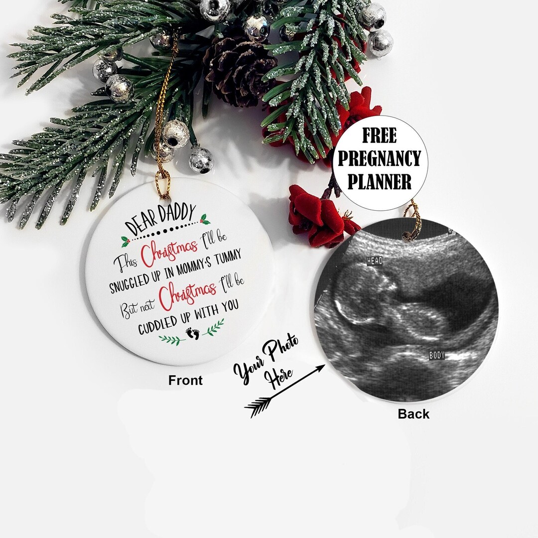Personalized 2-sided Expecting Parents Christmas Ornament, Baby Bump ...
